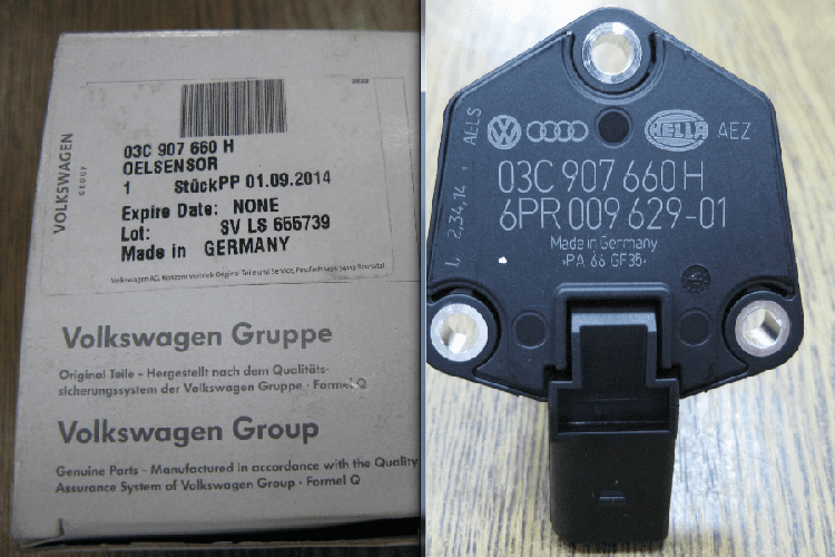 Підробні автозапчастини: датчик рівня масла в двигуні VAG 03C 907 660 H ...