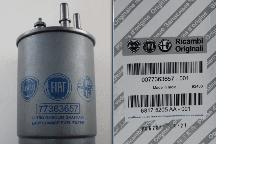 Підробні автозапчастини: паливний фільтр Fiat/Alfa/Lancia 77363657 ...